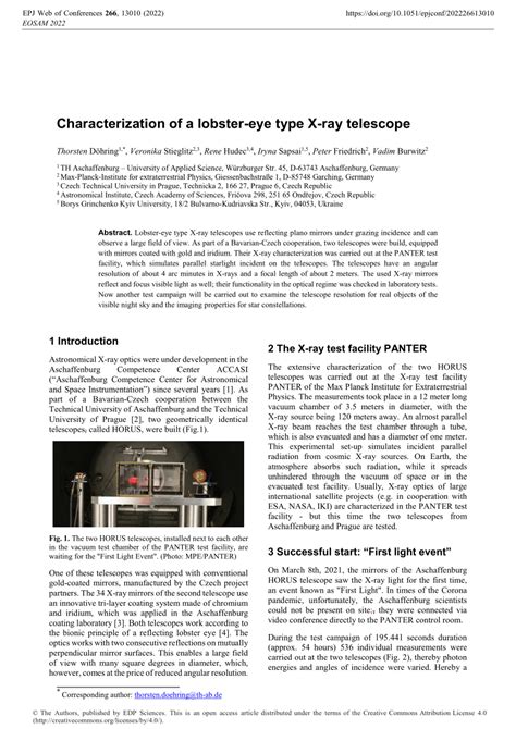Pdf Characterization Of A Lobster Eye Type X Ray Telescope
