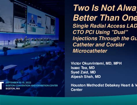 Tct 721 Two Is Not Always Better Than One Single Radial Access Lad Cto Pci Via Dual
