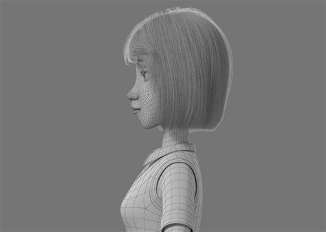 Cartoon Girl Rigged 3d Model Rigged Cgtrader