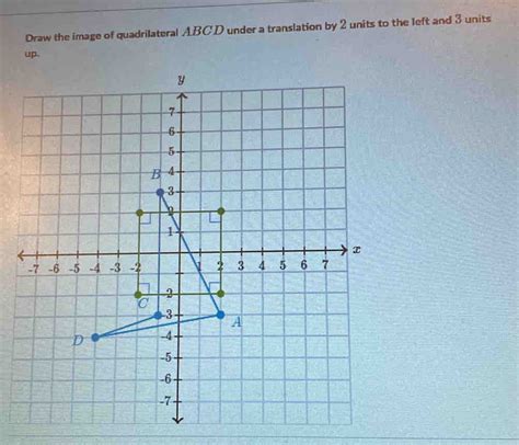 Solved Draw The Image Of Quadrilateral Abcd Under A Translation By 2 Units To The Left And 3