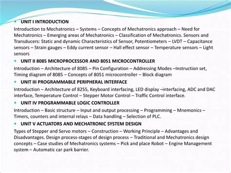 Unit 1 Introduction Me6702 Mechatronics Ppt
