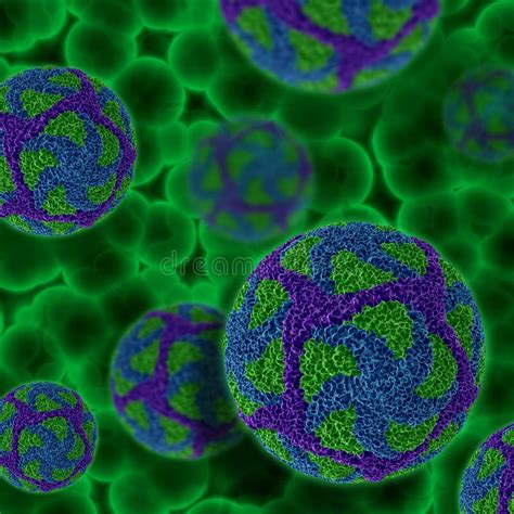 3d Medical Background With Zika Virus Cells Stock Illustration