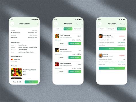 Modern Grocery Mobile App Order Completecancelleddetails By M