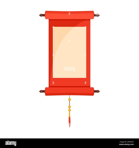 Chinese Hanging Scroll Oriental Asian Scroll Paper Japanese Culture Cartoon Vector