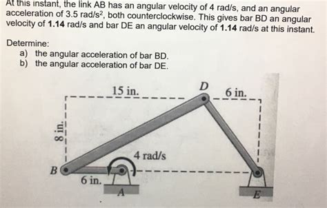 Solved At This Instant The Link Ab Has An Angular Velocity