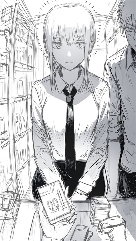 Makima And Denji Chainsaw Man Drawn By Hews Danbooru