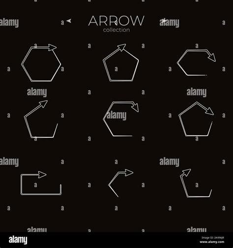 Simple Set Of Arrow Icons Linear Arrow Icons Set Thin Line Style For