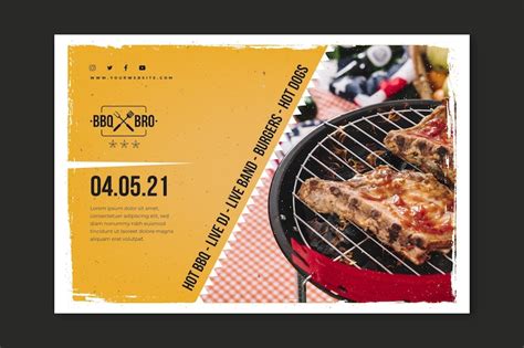 바베 큐 배너 서식 파일 무료 벡터