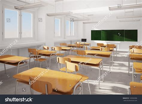 Old Classroom Modern Computer Green Board Stock Illustration 143926306