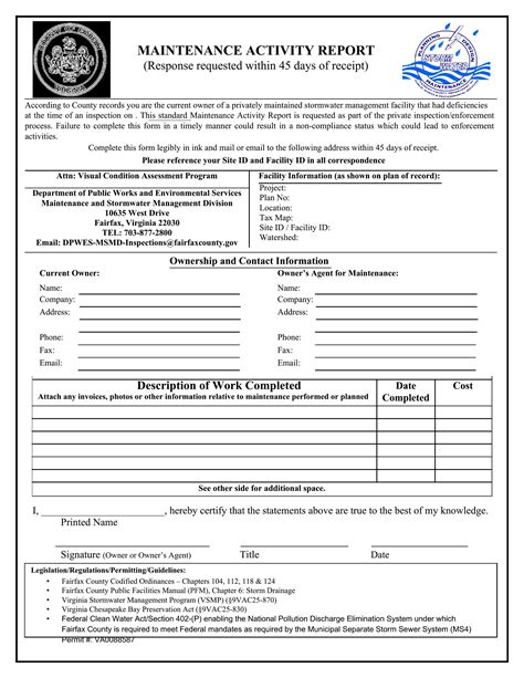 Maintenance Report Template Spark Premium Template Template Spark