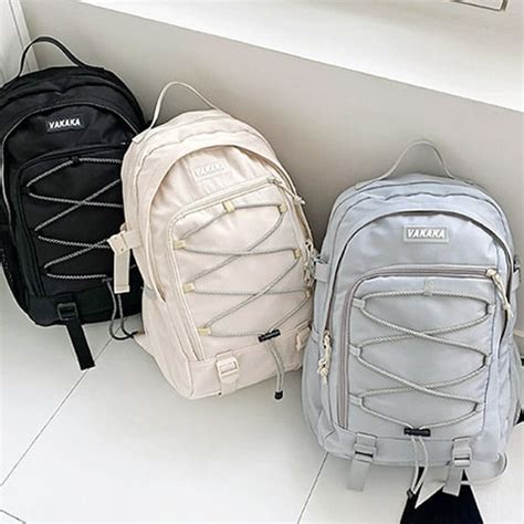 드레시백 에드위나 빈티지 캐주얼 캔버스 백팩 천가방 대학생 신학기 책가방 데일리 지퍼 심플 스트링 메쉬 그물 신입생 포켓 가방