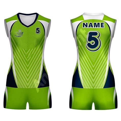 A Green And White Volleyball Uniform With The Number Six On Its Chest Front And Back