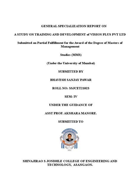 Training And Development Vision Plus Pdf Sampling Statistics Goal