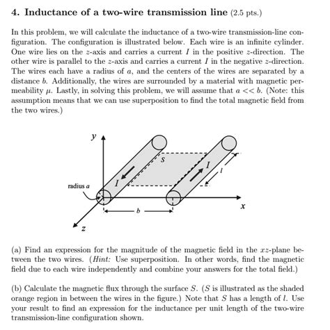 Inductance Of A Two Wire Transmission Line 25 Pts In This Problem