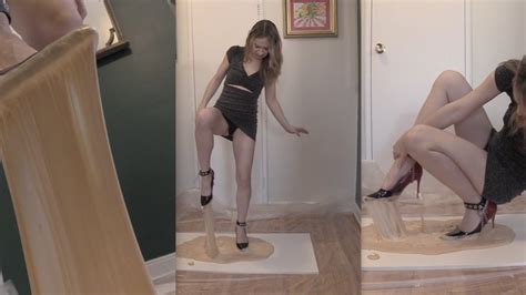 LYDIA STUCK IN THE ESCAPE ROOM Lydia Vengeance Sticky Stuck Glue Trap High Heels Struggle