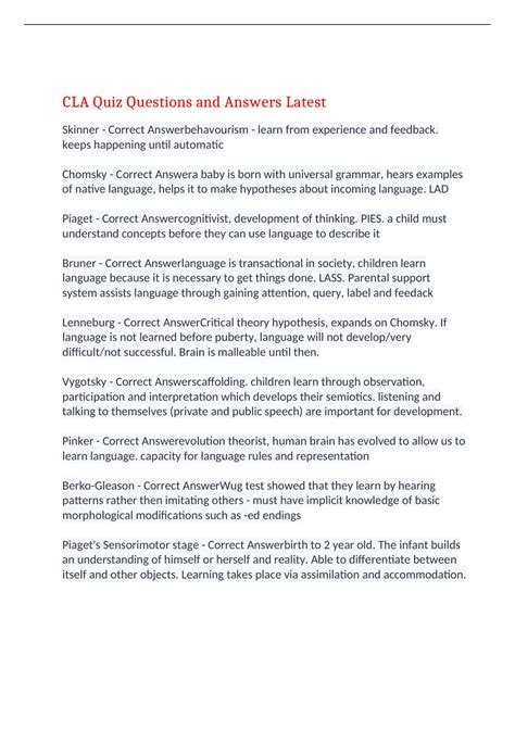 Cla Quiz Questions And Answers Latest100 Correct Cla Stuvia Us