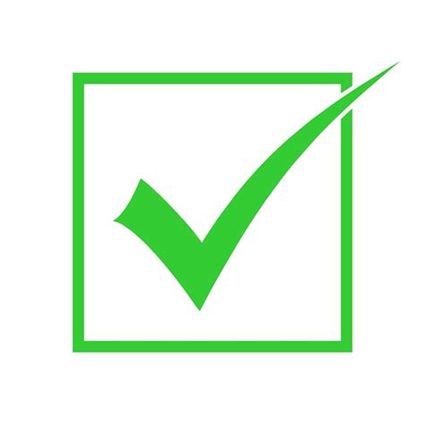 체크 표시 예 사각형 아이콘 로고 기호 녹색 디자인 벡터 일러스트 레이 션 프리미엄 벡터