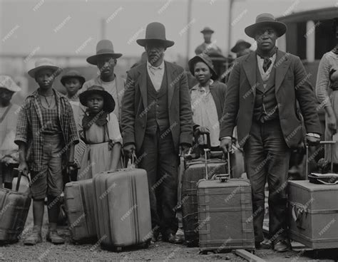 Free Photo Black And White Vintage Scene With People Migrating To