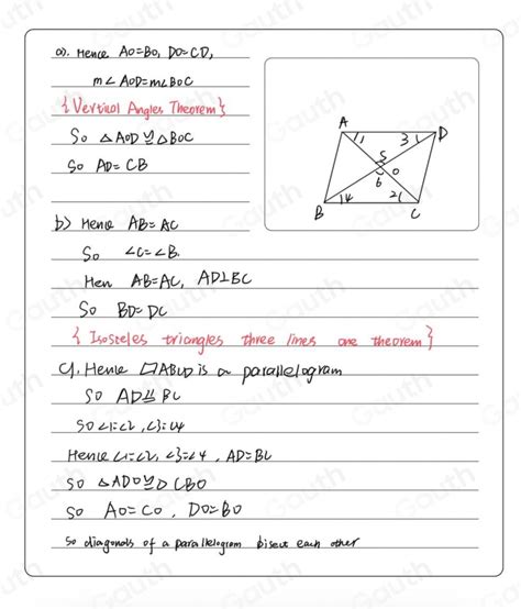 solved a in the given figure line segments ab and cd bisect each