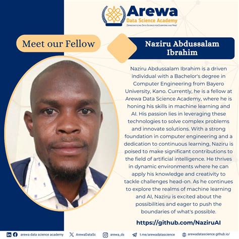 Arewa Data Science Academy On Linkedin Arewads Arewadatascienceacademy Meetourfellow