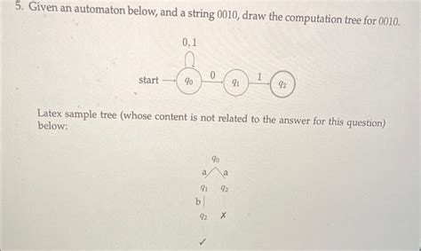 Solved 5 Given An Automaton Below And A String 0010 Draw