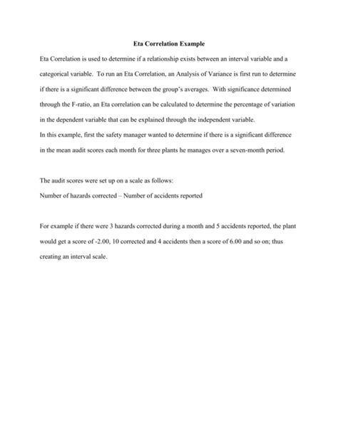 Eta Correlation Example Anova And Variability Analysis