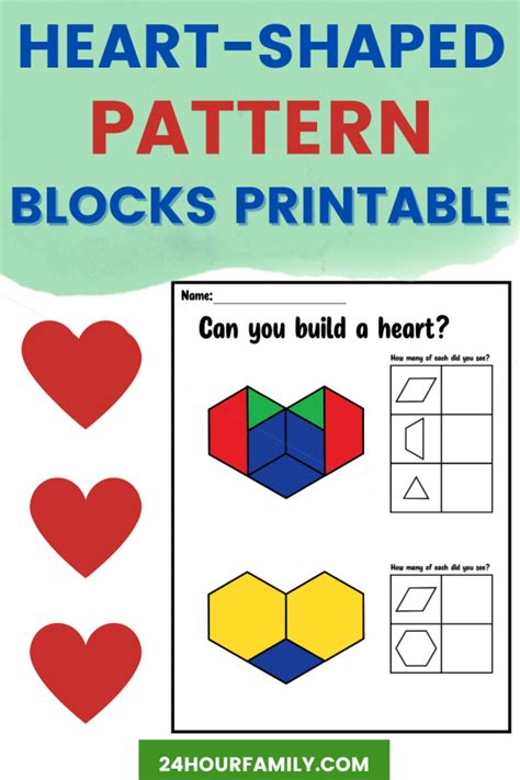 Heart Shaped Pattern Blocks Printable