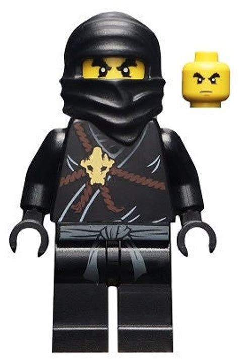 Lego Minifigure Ninjago Classic Black Ninja Cole The Golden Weapon Etsy