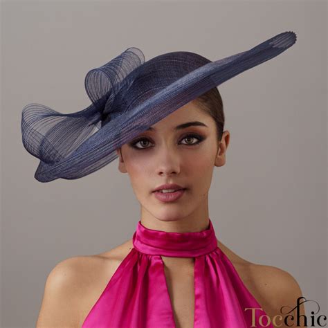 Navy Blue Wedding Hat For Woman Blue Races Hat Navy Derby Hat