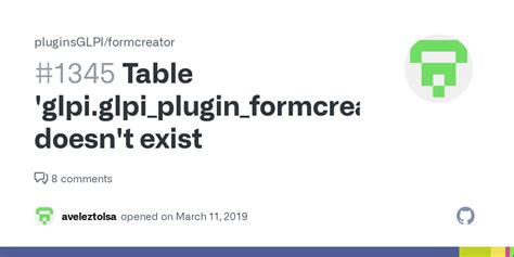 Table Glpi Glpi Plugin Formcreator Answers Doesn T Exist Issue PluginsGLPI