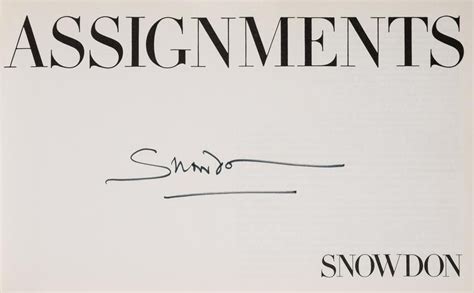 Armstrong Jones Antony 1st Earl Of Snowdon Assignments First