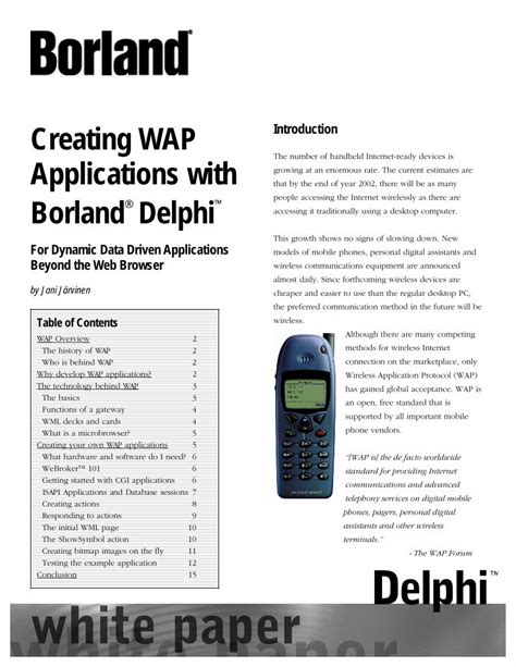 Pdf Applications With Borland Delphi Embarcadero Websiteedn