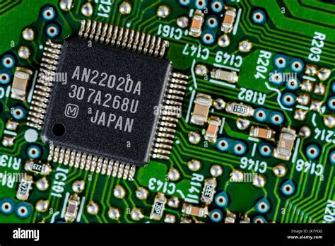 Surface Mount Technology Smt Components On Green Printed Circuit Board Wiring Inside Computer