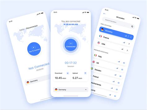 Vpn Mobile App Ui Design Behance