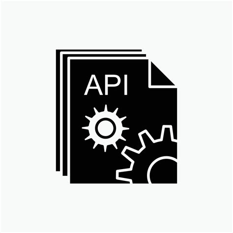 Api App Coding Developer Software Glyph Icon Vector Isolated