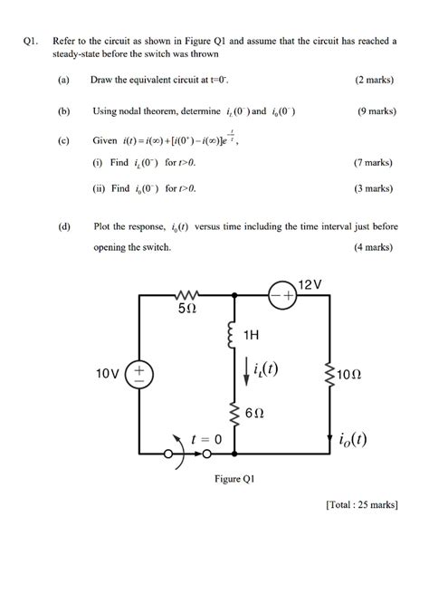 SOLVED Q Refer To The Circuit As Shown In Figure Q And Assume That The Circuit Has Reached