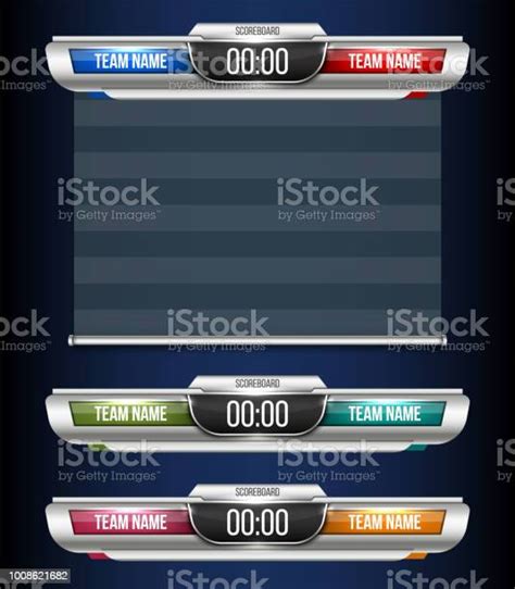 크리에이 티브 벡터 일러스트 레이 션 디지털 점수 판 방송 그래픽 투명 한 배경에 고립 아트 디자인 낮은 분의 템플릿 추상적인