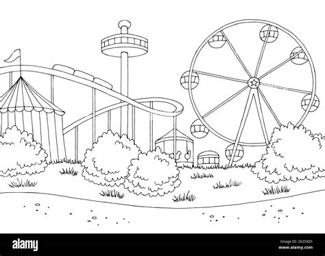 Amusement Park Drawing Rides