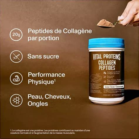 Vital Proteins Collagen Peptides Saveur Cacao Collagène Bovin 297g