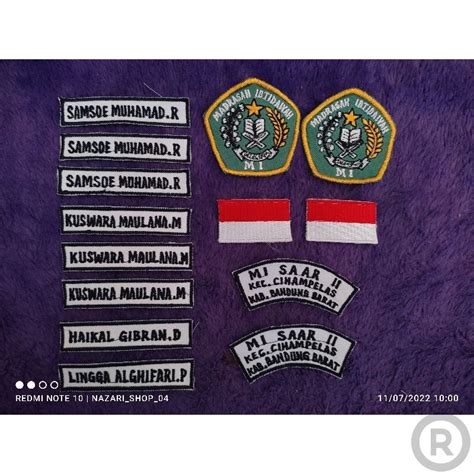 Jual Bet Nama Bordir Atribut Sekolah Bordir Nama Custom Shopee Indonesia