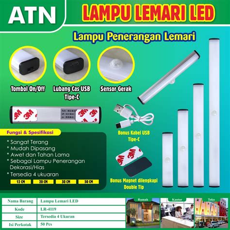 Jual Cod Lampu Magnetic Sensor Leds Lampu Lemari Usb Rechargeable
