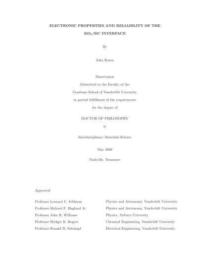 Pdf Electronic Properties And Reliability Of The Sio2sic Interface