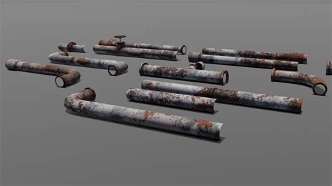 Artstation Rusted Pipe Pack 3d Model Resources