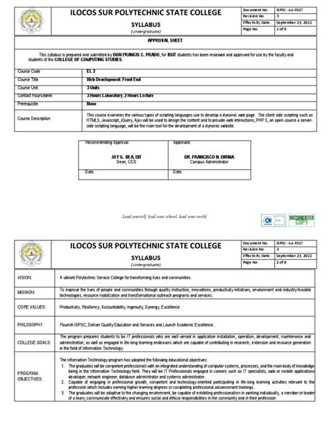 Front End Syllabus Pdf World Wide Web Internet And Web
