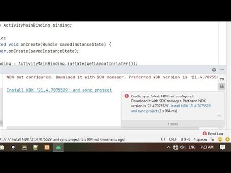 Ndk Not Configured Download It With Sdk Manager Preferred Ndk Version Is Offline Youtube