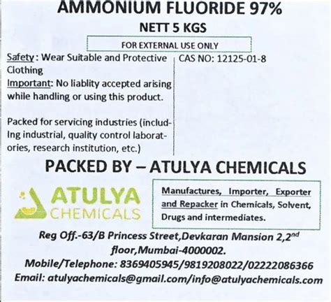 Ammonium Fluoride At ₹ 220kg Ammonium Fluoride In Mumbai Id