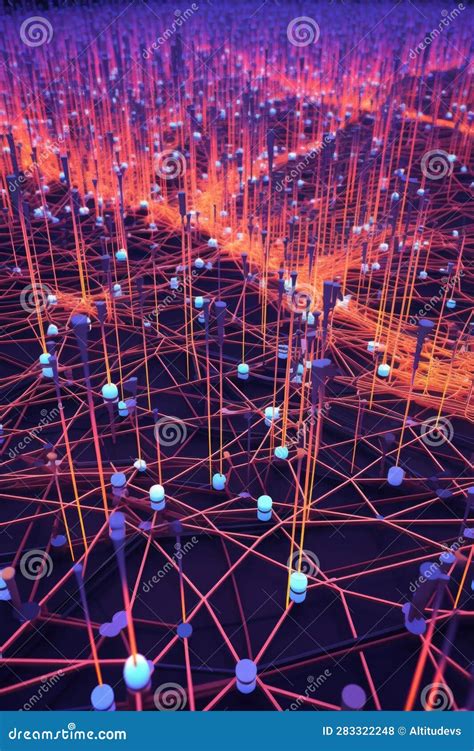 3d Render Of Interconnected Network Nodes Stock Illustration Illustration Of Connectivity