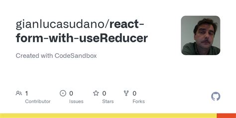 Github Gianlucasudanoreact Form With Usereducer Created With Codesandbox