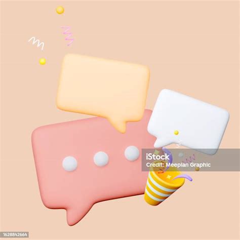 3d 음성 텍스트 거품 메시지 및 알림 벨 아이콘 사실적인 요소 클리핑 패스를 사용한 3d 렌더링 개념에 대한 스톡 사진 및 기타 이미지 Istock