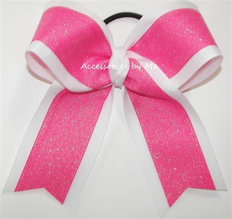 Pink Sparkle Cheer Bows